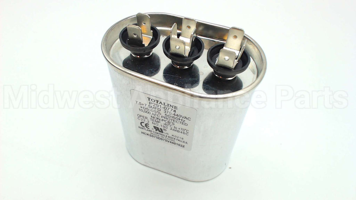 P291-0774 Carrier 7.5/7.5Mfd 440V Oval Capacitor | Midwest Appliance Parts